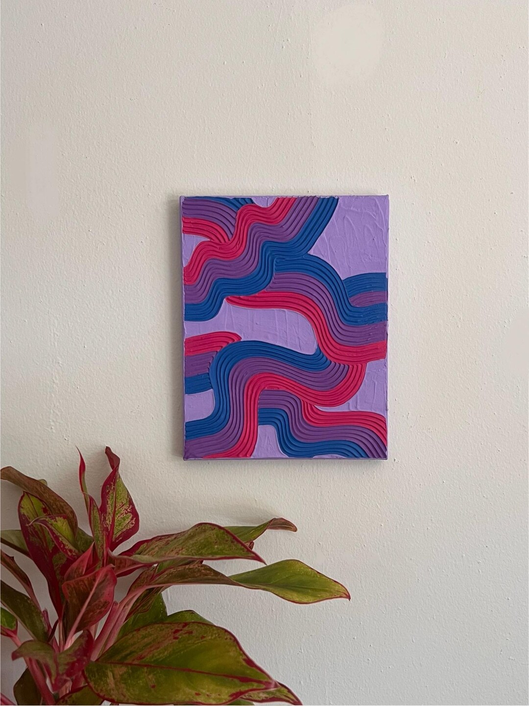 Bisexual Pride Textured Wall Art, Colorful Abstract Original Painting ...