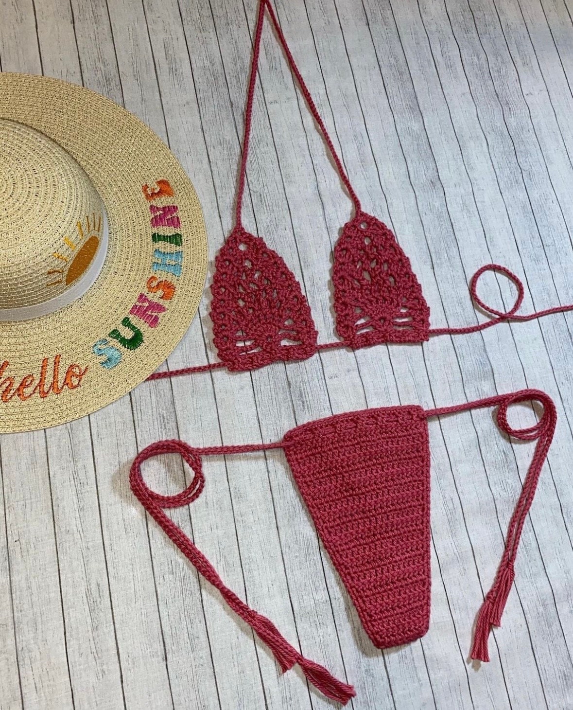 Au Paradi Custom Handmade Crochet Aliani Bikini 2 Piece Set bikini Only ...