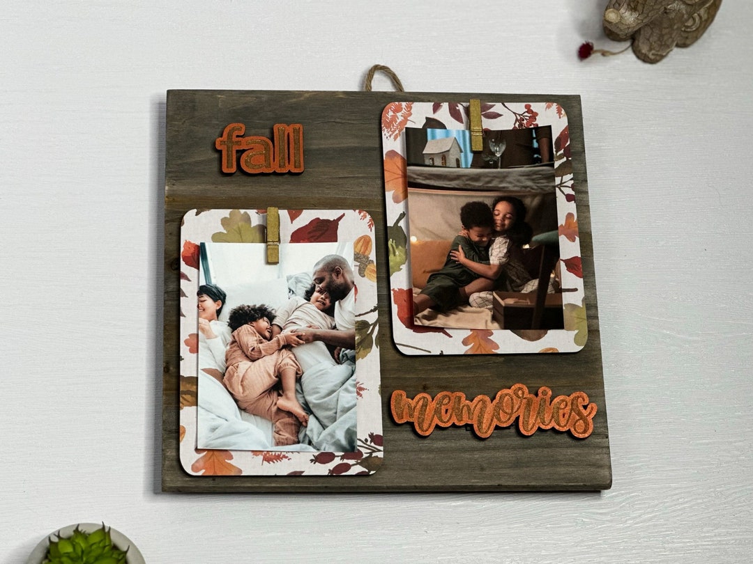 Fall Leaves Print Photo Frame Fall Photo Collage Wood Frame - Etsy