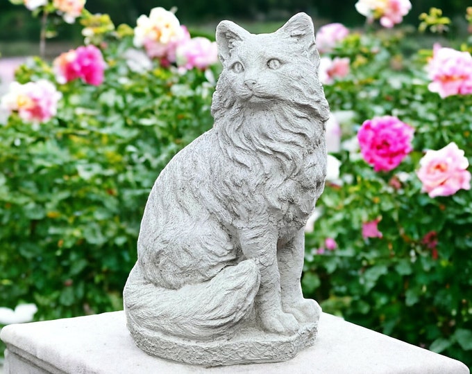 Looking up Cat Outdoor Sculpture Realistic Kitten Garden Statue ...