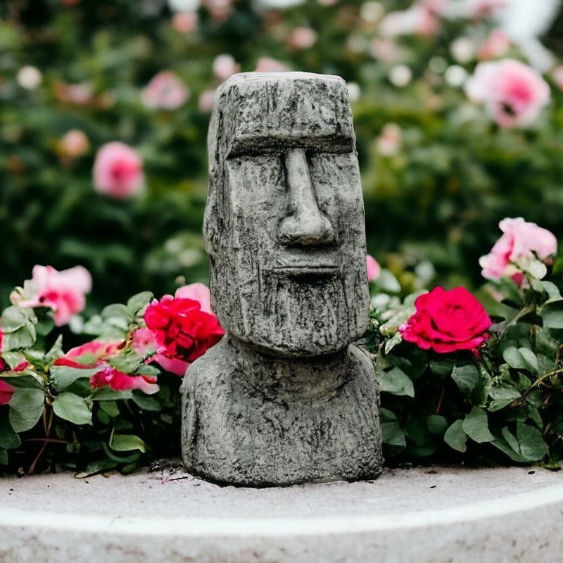 Easter Island Head Garden Statue - Etsy
