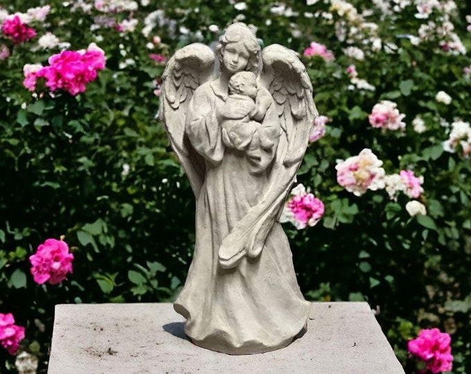 Massive Angel Holding Child Statue Concrete Angel With Baby Religious ...