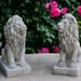 Left and Right Lions Statue Concrete Two Lions Figure Entrance Guardian ...