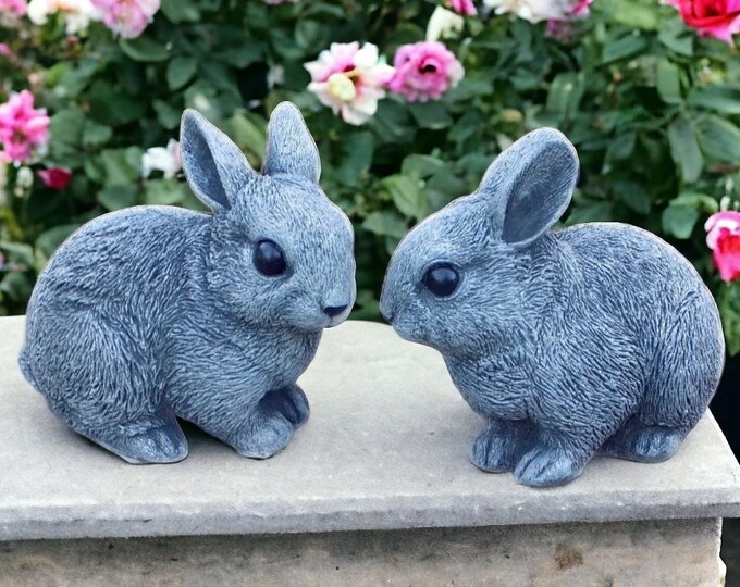 Rabbit Statues, Garden Rabbits, Garden Bunnies, Concrete Rabbits ...