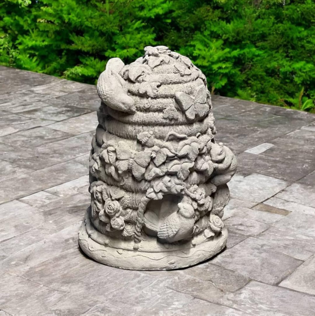Large Beehive Statue Concrete Bee Skep Sculpture Stone Yard Art Massive ...