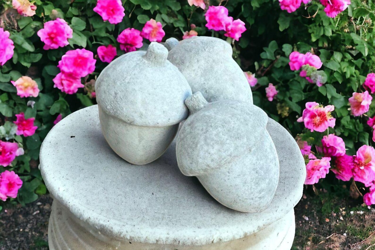Three Nuts Figure Concrete Acorns Sculpture Outdoor Yard Art Three ...
