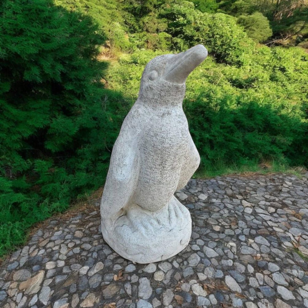 Large Penguin Statue Detailed Penguin Standing Penguin on Base ...
