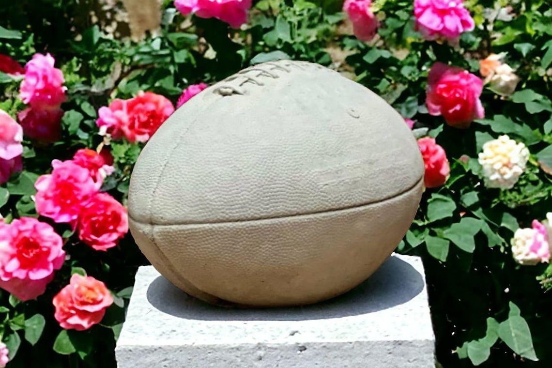 Football Ball Stone Statue Concrete American Football Figure Detailed ...