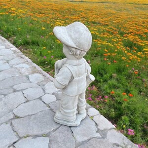 Standing Baseball Kid Figure Tall Boy Massive Statue Concrete Baseball ...