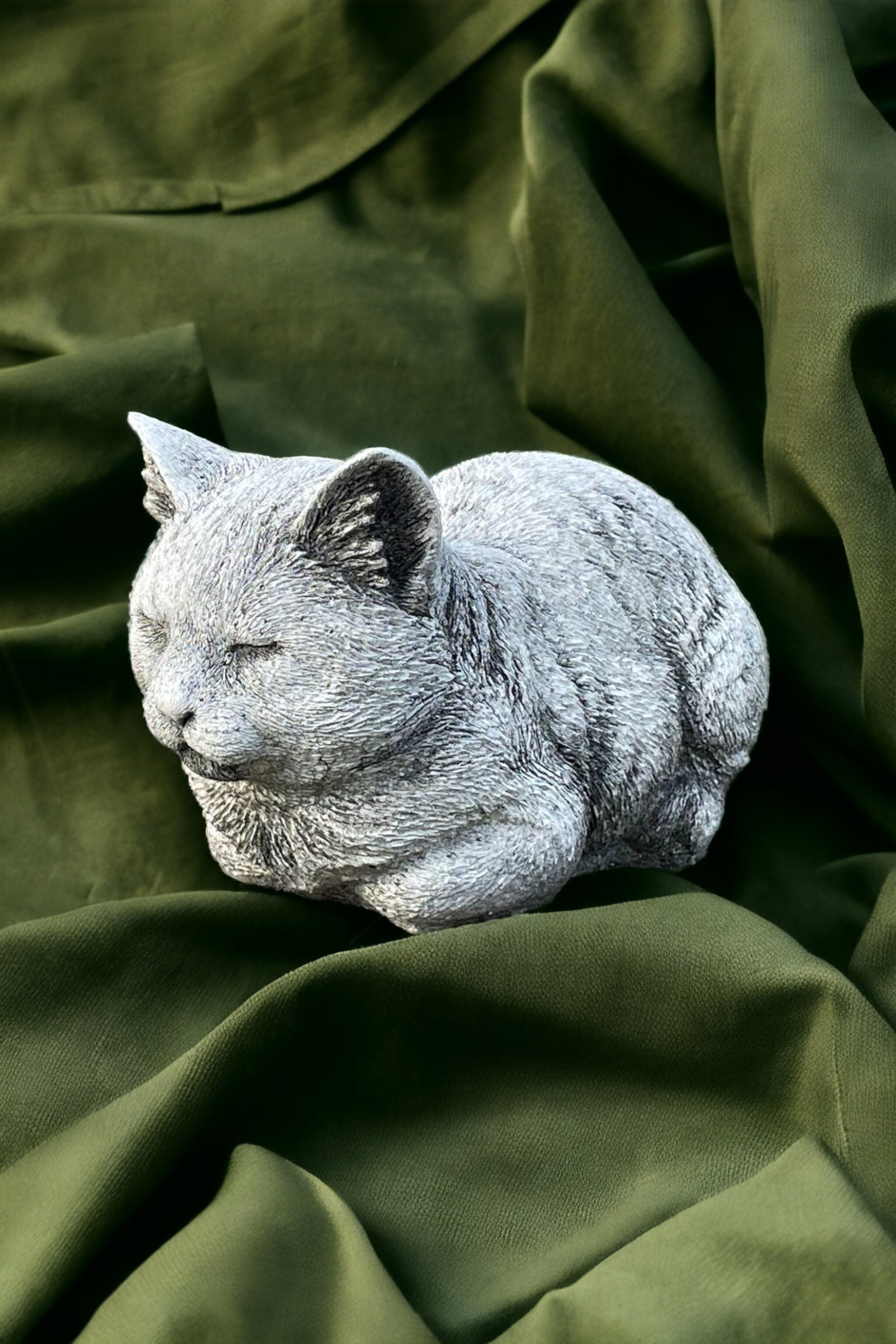 Massive Sitting Cat Statue Sleeping Concrete Kitten Figurine - Etsy