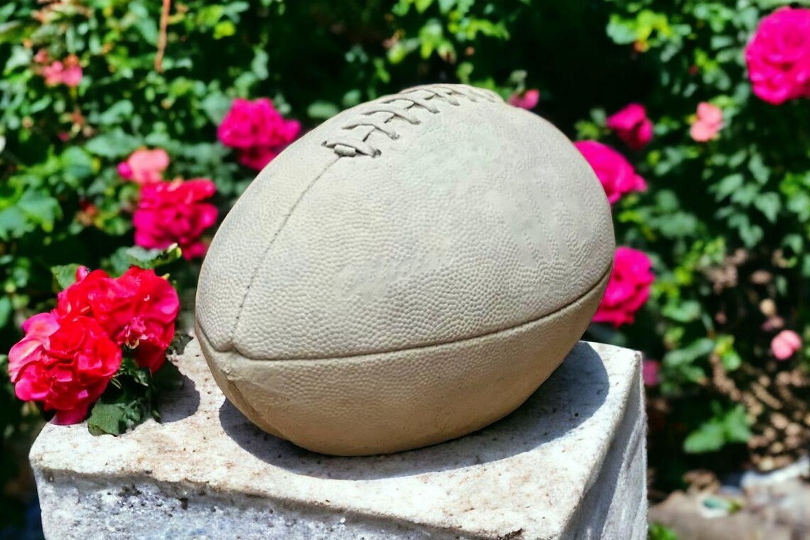 Football Ball Stone Statue Concrete American Football Figure Detailed ...