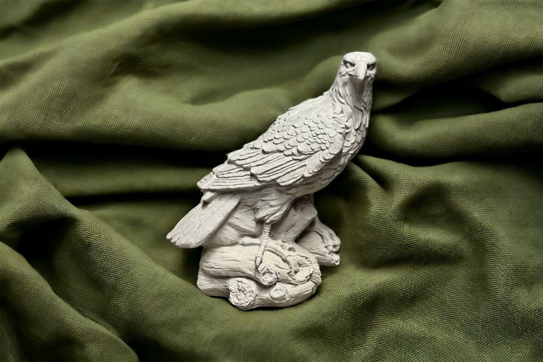 Massive Eagle Perched on Logs Statue Concrete Detailed Eagle Bird ...