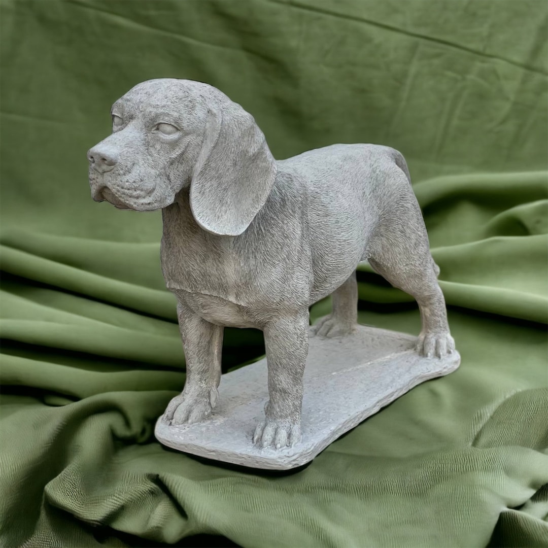 Massive Beagle Dog Figure Concrete Beagle Dog Memorial Statue Standing ...