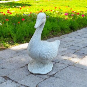 Detailed Gosling Standing on Base Statue Farmhouse Cement Decoration ...