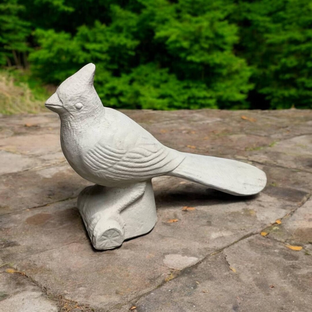 Standing Cardinal on Post Figure Cardinal Figurine for Backyard Statue ...