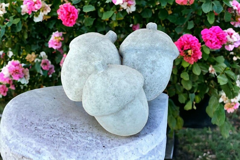 Three Nuts Figure Concrete Acorns Sculpture Outdoor Yard Art Three ...