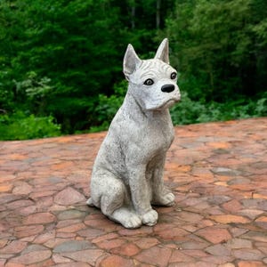 Sitting Boxer Dog Statue Realistic Boxer Puppy Figure Cement Yard ...