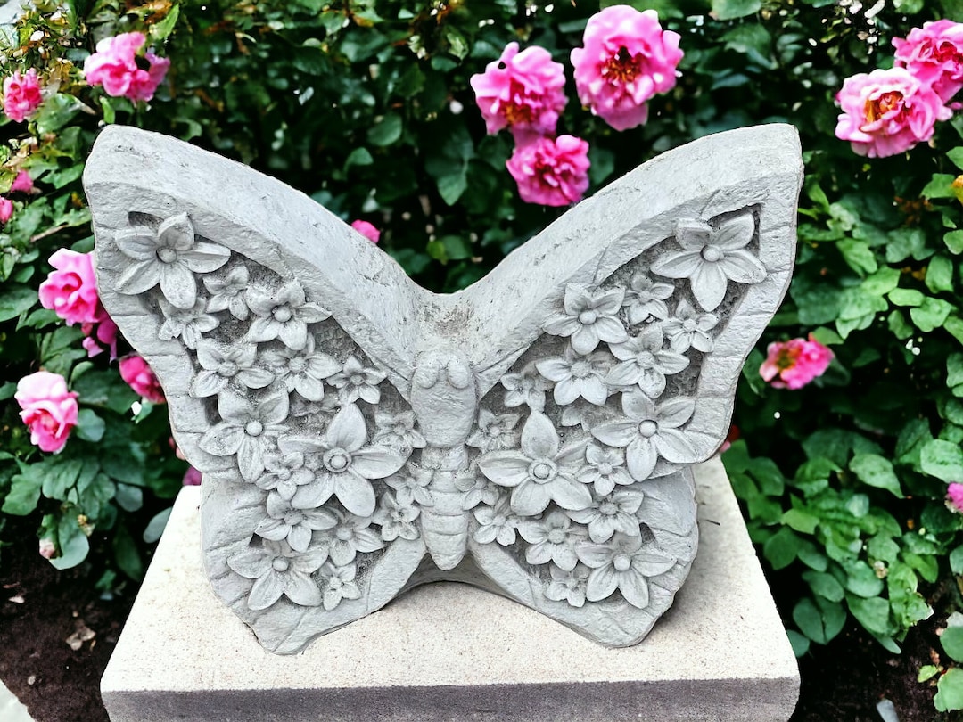 Butterfly Concrete Figure Detailed Butterfly Figurine Garden or Yard ...