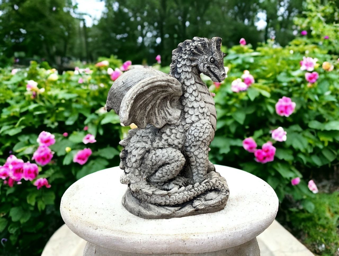 Sitting Dragon Statue Lucky Dragon Sculpture Guardian Asian Dragon ...