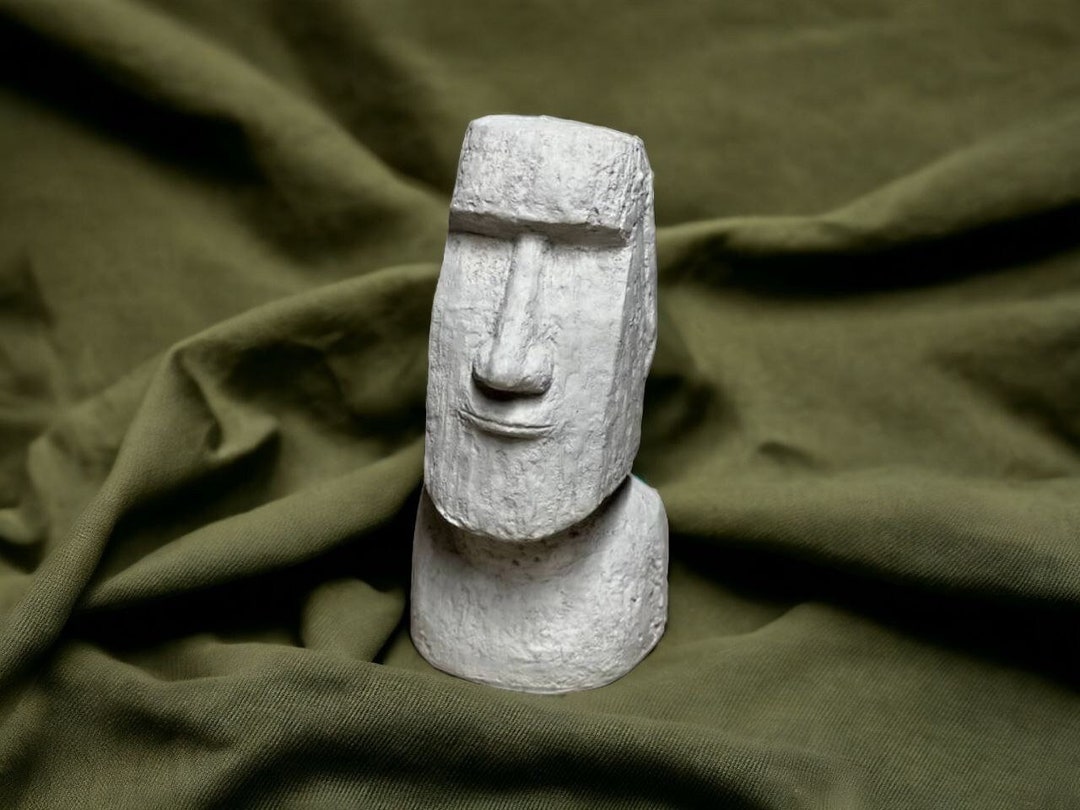 Massive Moai Head Rock Concrete Easter Island Decoration Art Large Moai ...