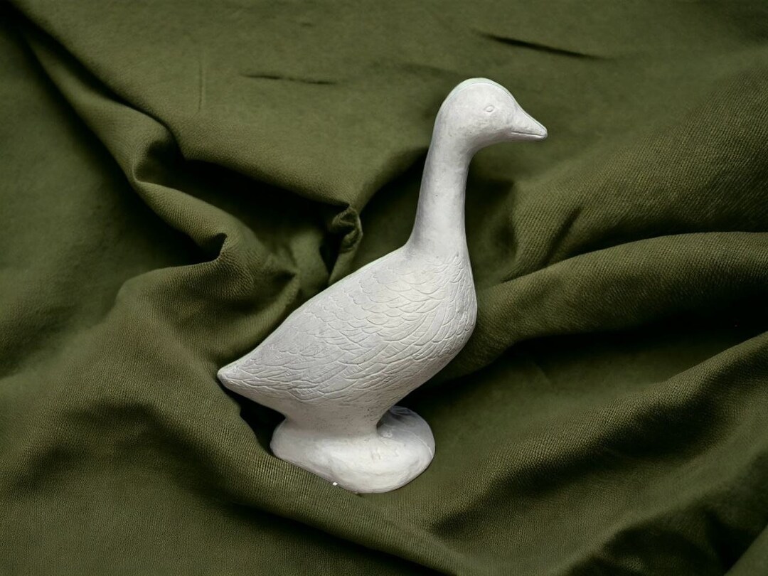Concrete Goose on Base Figurine Large Farm Goose Sculpture Concrete ...