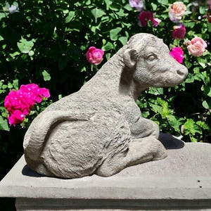 Detailed Calf Figure Concrete Cow Sculpture Yard Art Outdoor Figurine ...