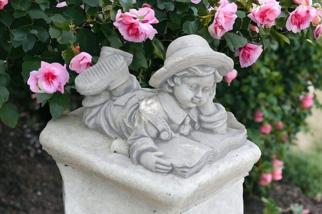 Reading a Book Boy Sculpture Massive Boy With Book Statue Detailed Kid ...