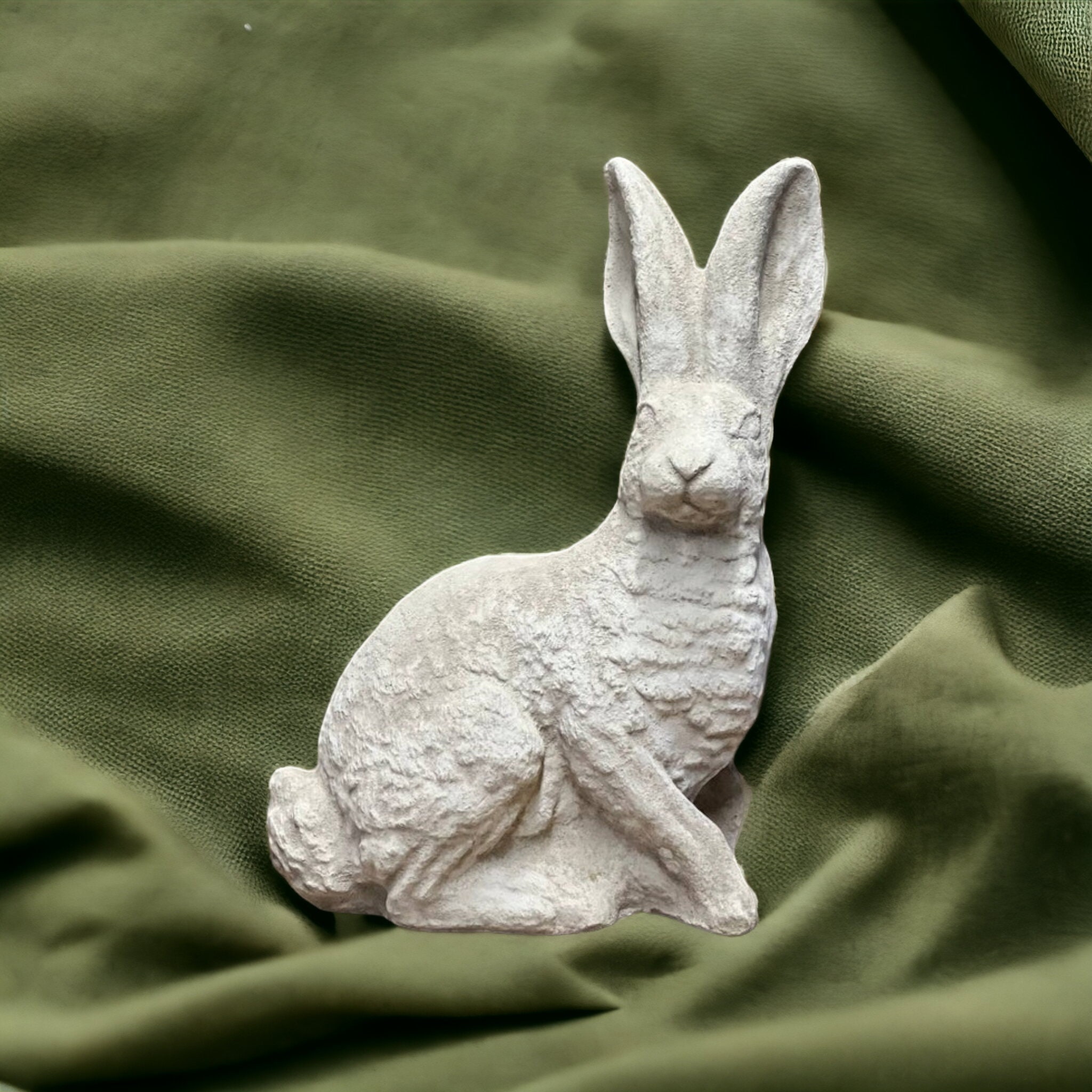 Sitting Rabbit With Big Ears Statue Concrete Rabbit Sculpture Easter ...
