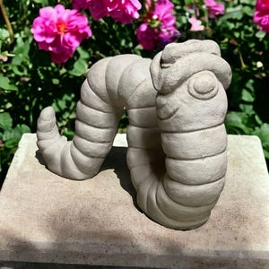 Garden Worm Stone Figure Massive Cowboy Worm Sculpture Concrete ...