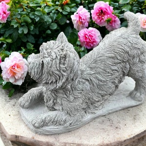 Playful Terrier Dog Statue Concrete Terrier Puppy Figure Detailed Dog ...