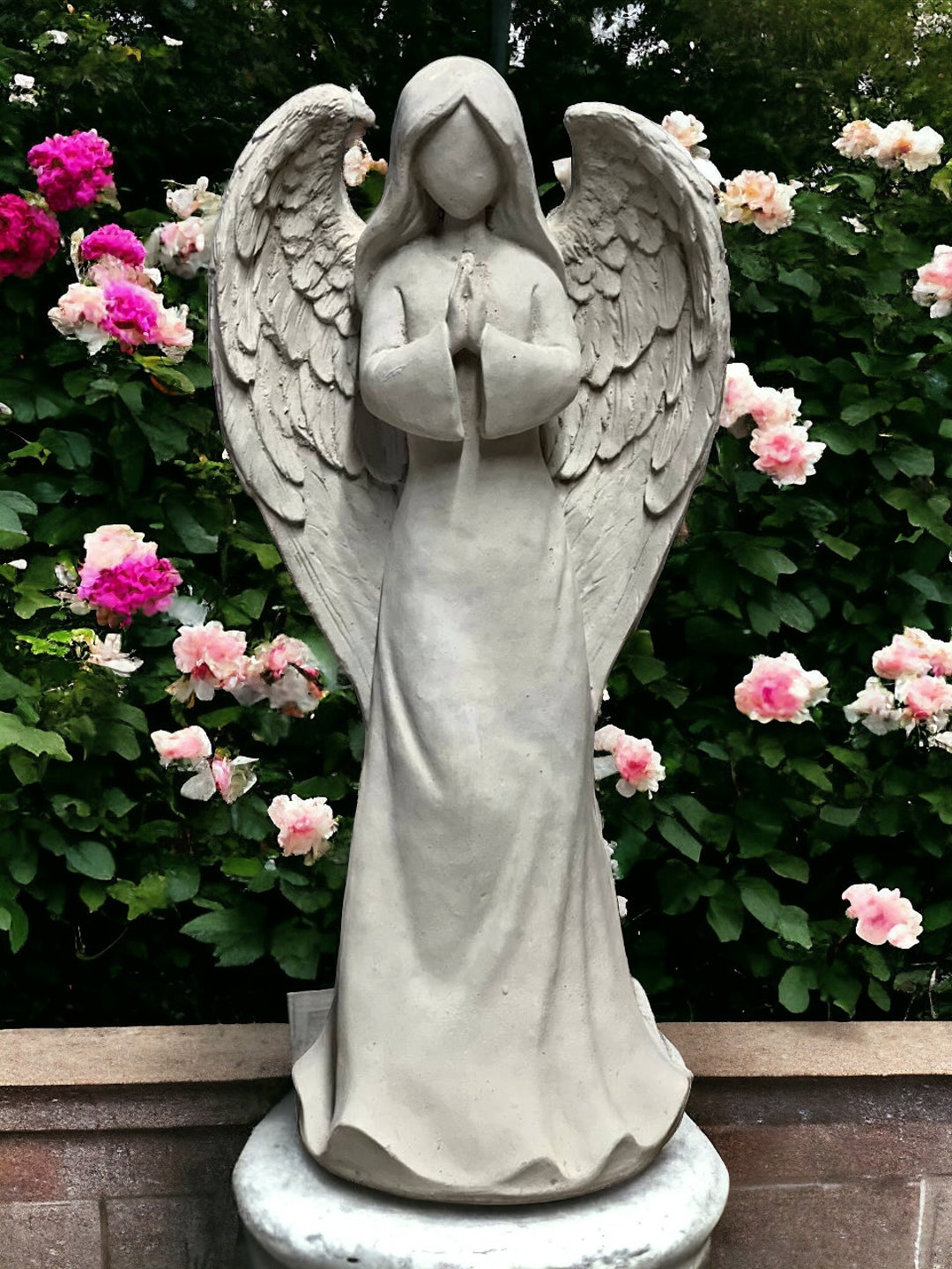 Concrete Angel Statue Standing Faceless Angel Figurine Religious Angel ...