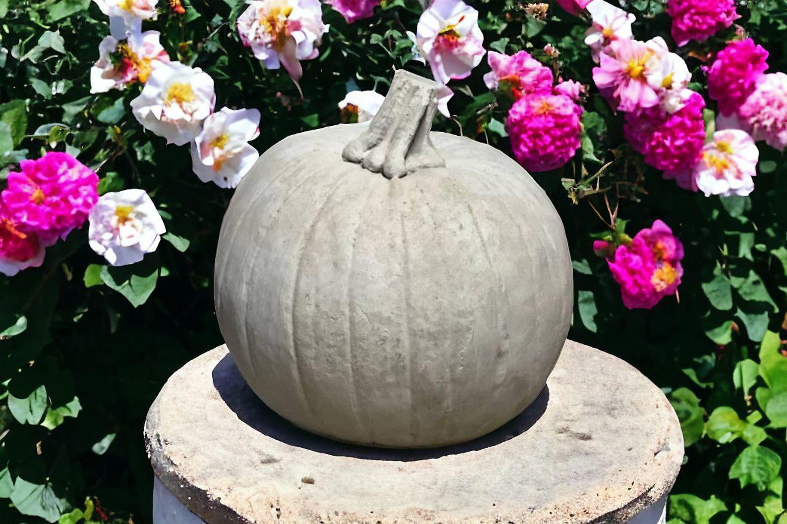 Halloween Pumpkin Statue Cement Autumn Decoration Concrete Garden ...