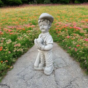 Standing Baseball Kid Figure Tall Boy Massive Statue Concrete Baseball ...