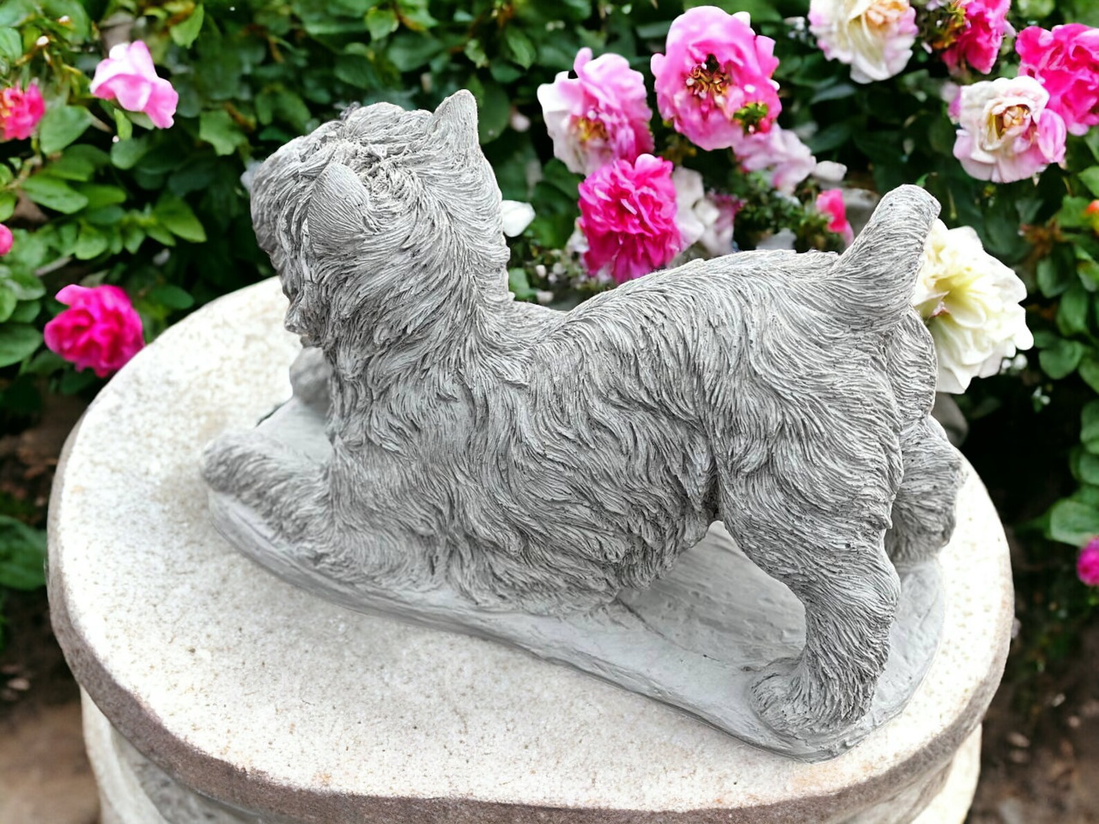 Playful Terrier Dog Statue Concrete Terrier Puppy Figure Detailed Dog ...