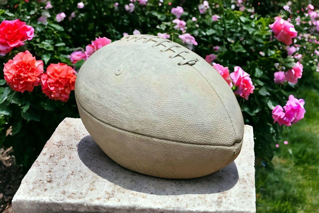 Football Ball Stone Statue Concrete American Football Figure Detailed ...