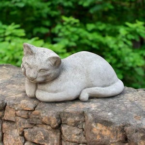 The Thinker Cat Statue Concrete Kitten Figure Stone Kitten Memorial ...