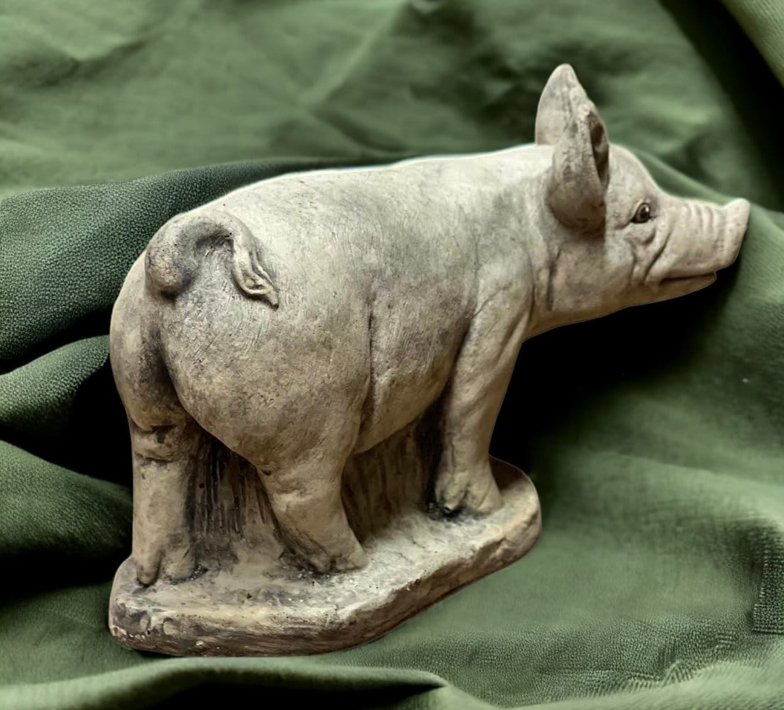 Standing Piglet Statue Concrete Farm Pig Figurine Outdoor Farm - Etsy