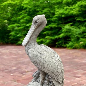 Pelican on Base Detailed Stone Pelican Bird Statue Tropical Pelican ...