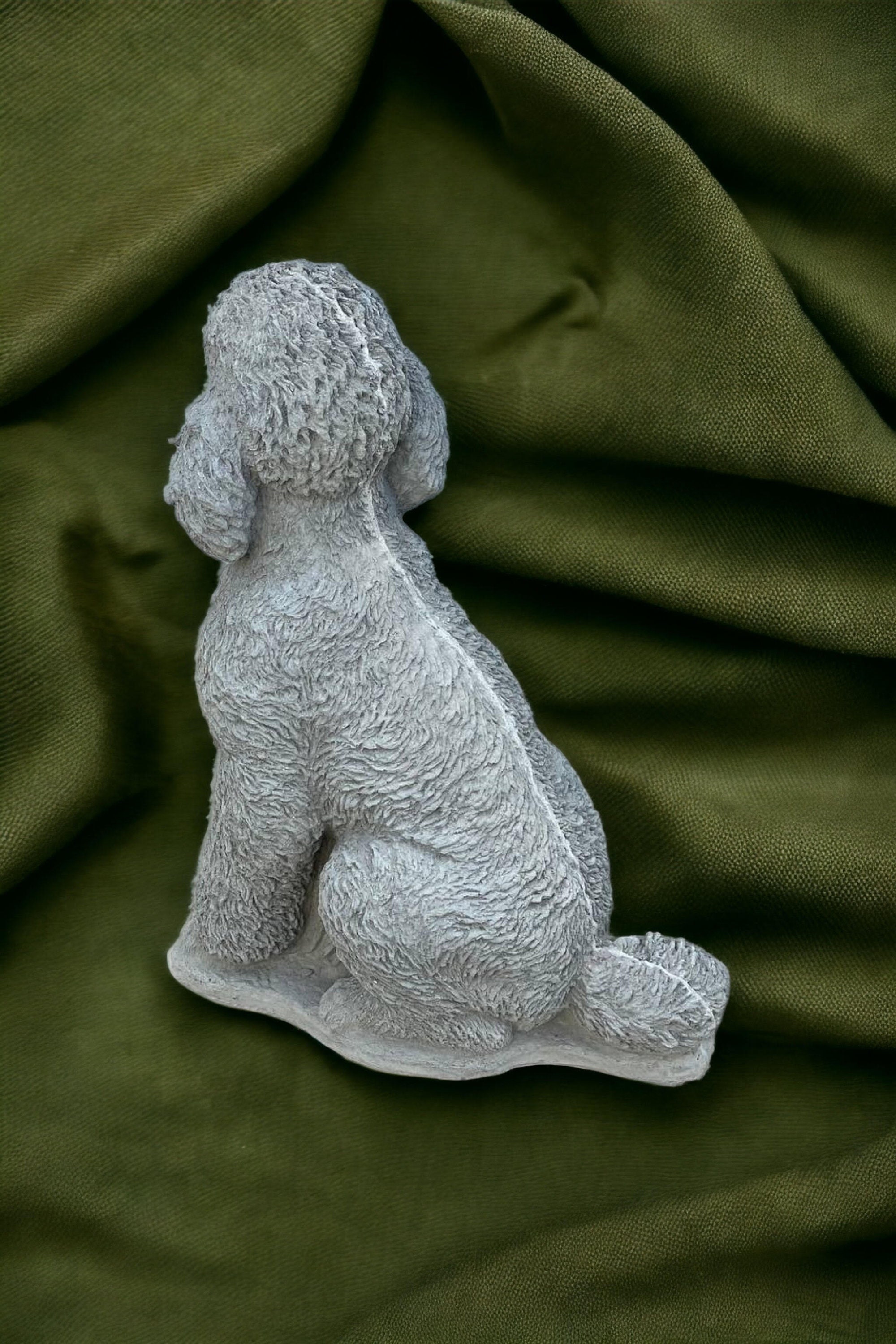 Concrete Poodle Statue Sitting Poodle Dog Memorial Outdoor Garden ...