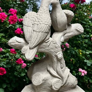 Two Doves Garden Statue Detailed Two Birds on Tree Figure Love Birds ...