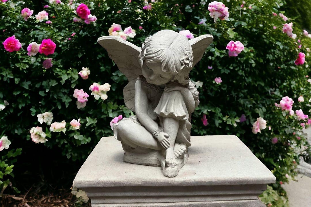 Detailed Pixie Girl Figure Sitting Pixie Figurine Realistic Girl Statue ...