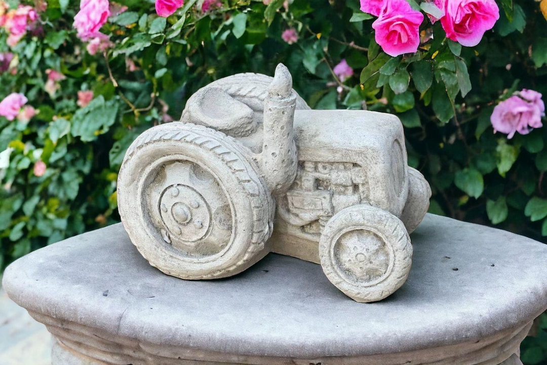 Concrete Tractor Figure Farm Tractor Sculpture Detailed Tractor Statue ...