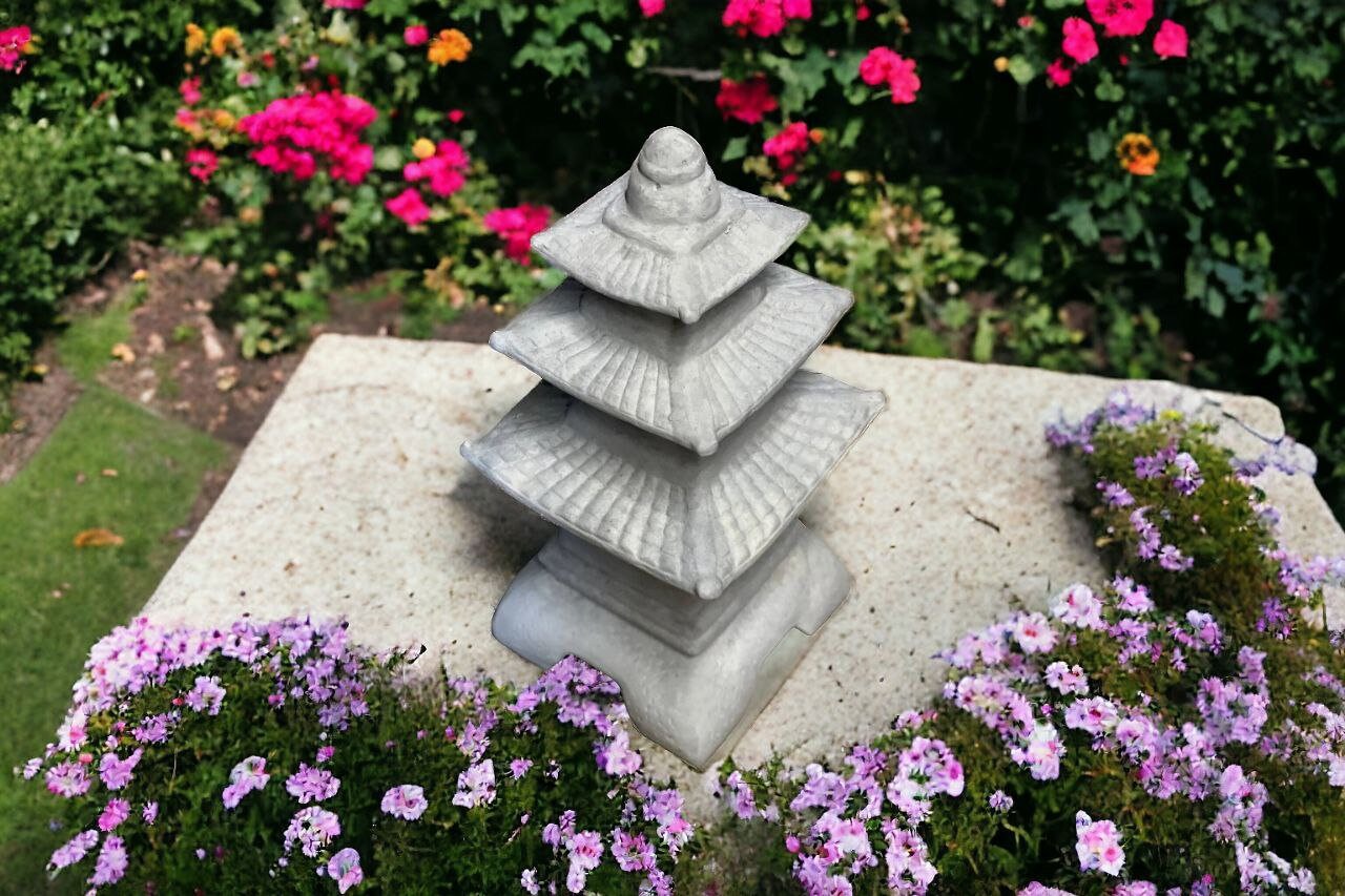 Large Pagoda Garden Statue Massive Asian Lantern Figure Concrete ...