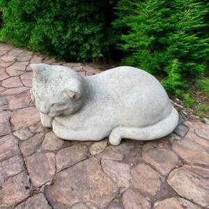 The Thinker Cat Statue Concrete Kitten Figure Stone Kitten Memorial ...