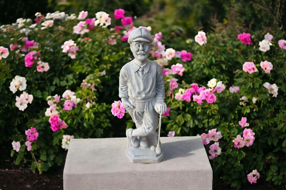 Massive Golfer With Club Figure Standing Golfist Sculpture Golf Player ...