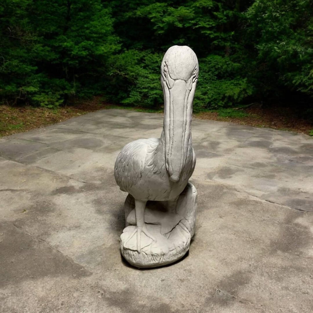 Standing Pelican Bird Figure Stone Pelican Bird Figurine Pelican on ...