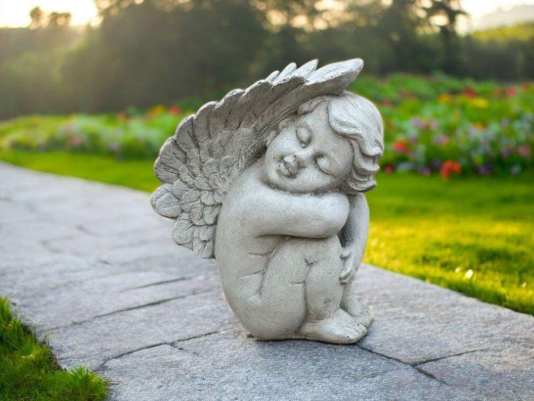 Sitting Angel Facing Right Figure Cute Baby Angel Statuary Religious ...