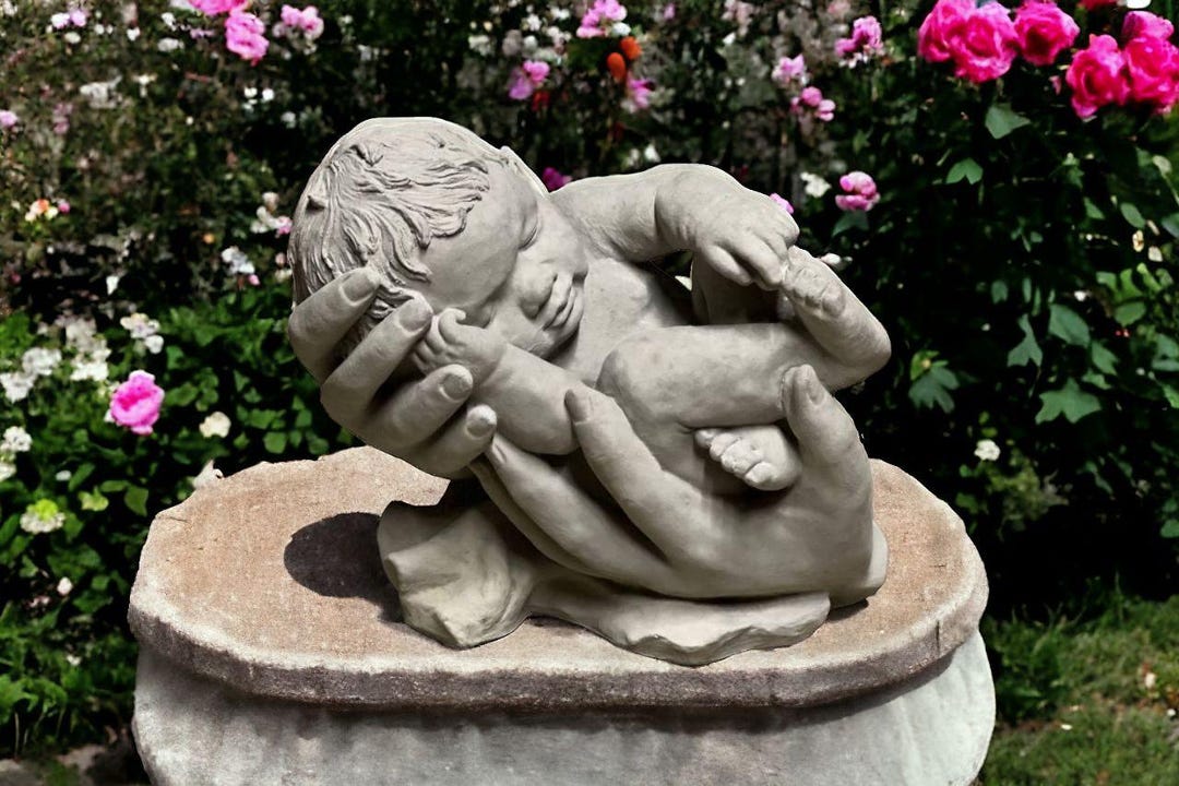 Loving Hands Statue Newborn in Hands Figure Outdoor Home Decoration ...