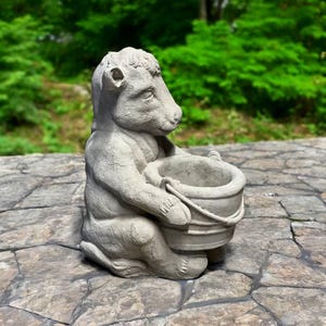 Sitting Cow With Pail Planter Statue Massive Cow Sculpture Flowers Pot ...