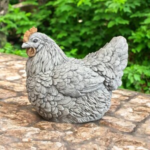 Pained Farm Chicken Statue Concrete Hen Chicken Massive Figurine ...